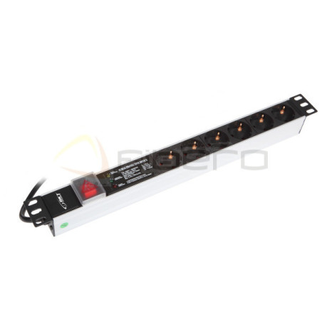 Listwa zasilająca BKT 19", 6xDIN 49440(schuko), wtyk DIN 49441 ...